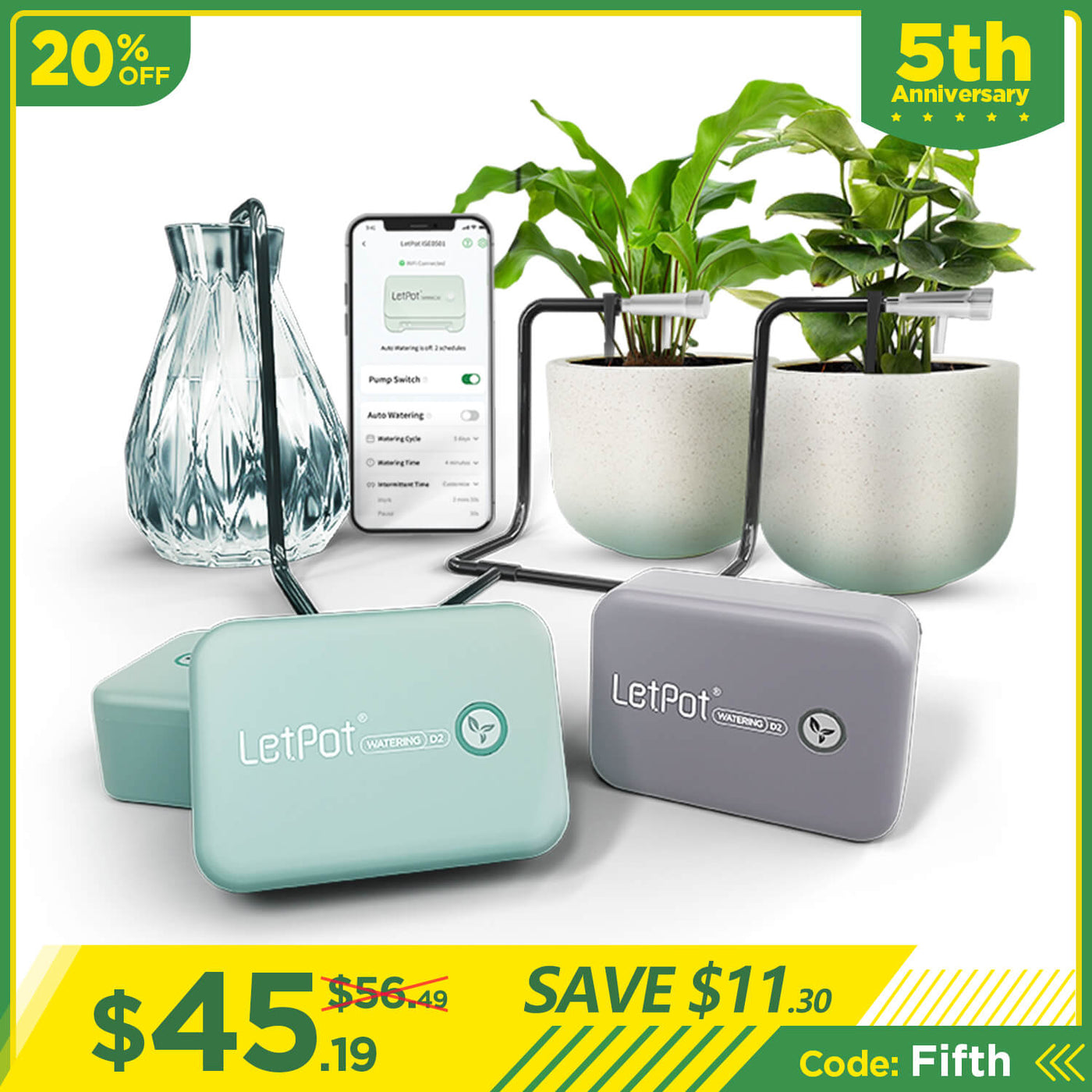 Automatic Watering System, Indoor Garden Watering System with App ...