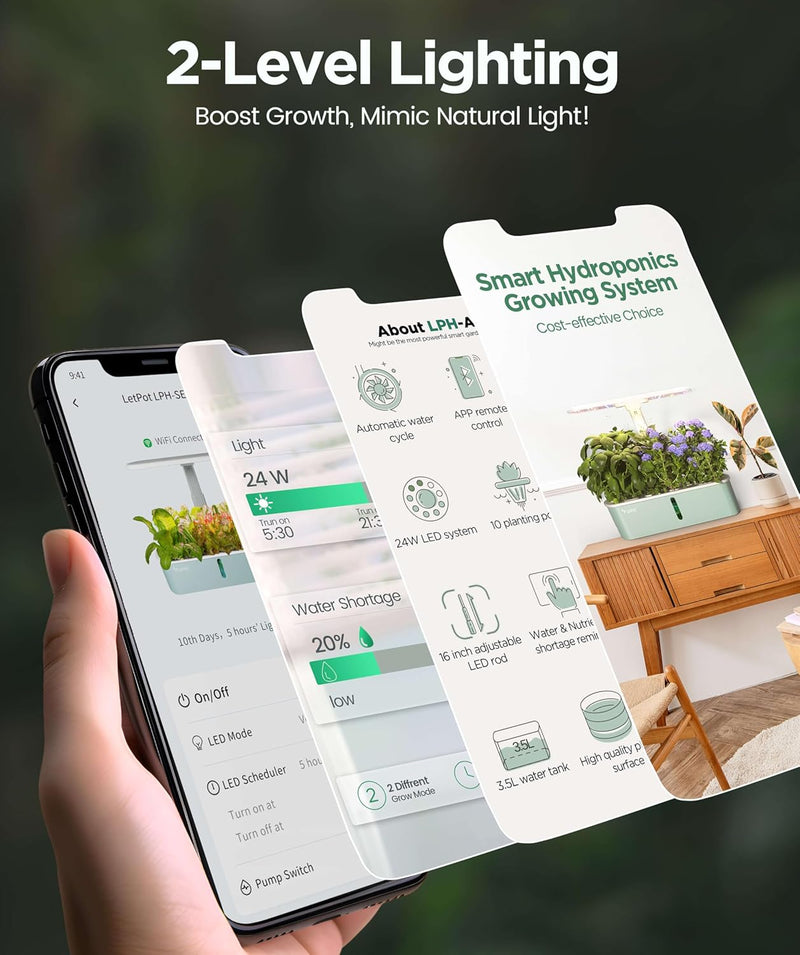 LetPot Air 10-Pod Hydroponic Gardening System, Indoor Garden Kit