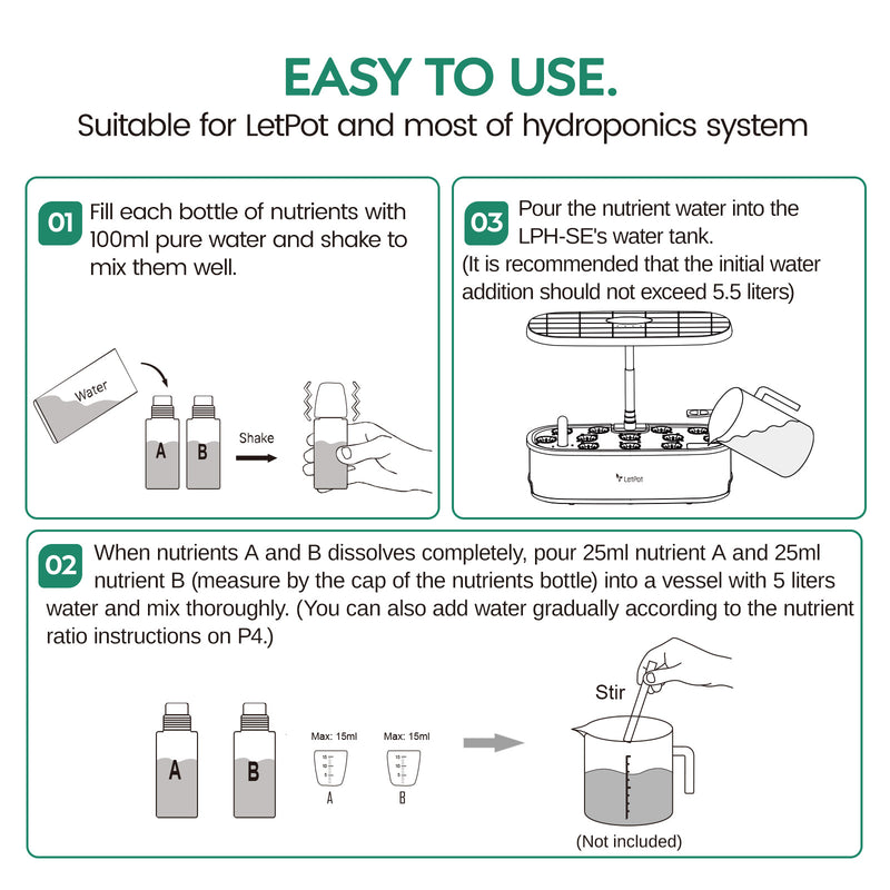 LetPot Hydroponic Nutrients: Hydroponic System Liquid Plant Food | LetPot®