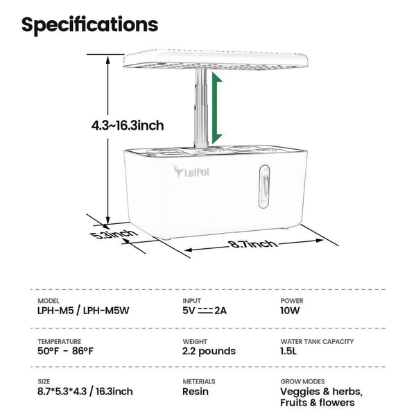 LetPot®｜Mini Hydroponics Growing System, 5 Pods Smart Garden with App ...