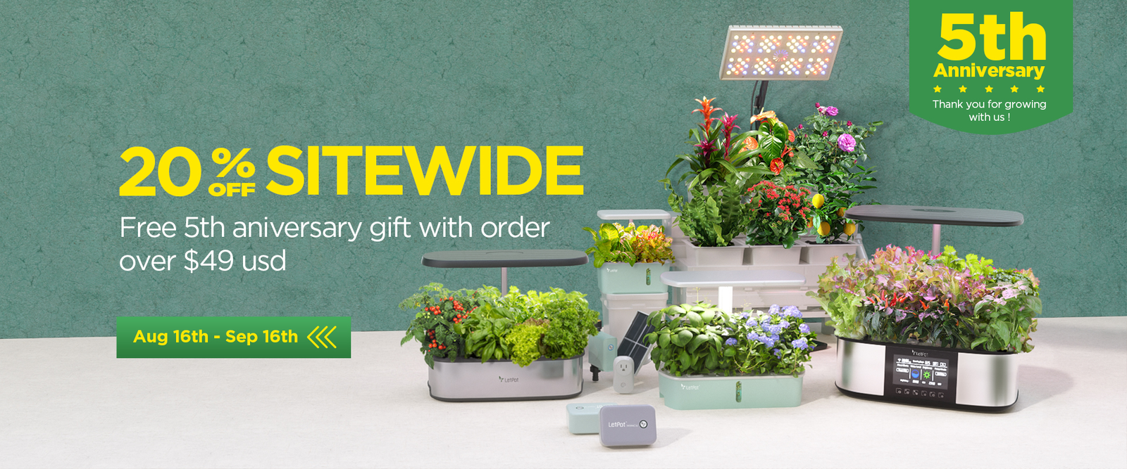 LetPot® indoor Garden, Hydroponic Smart Planter with App Control