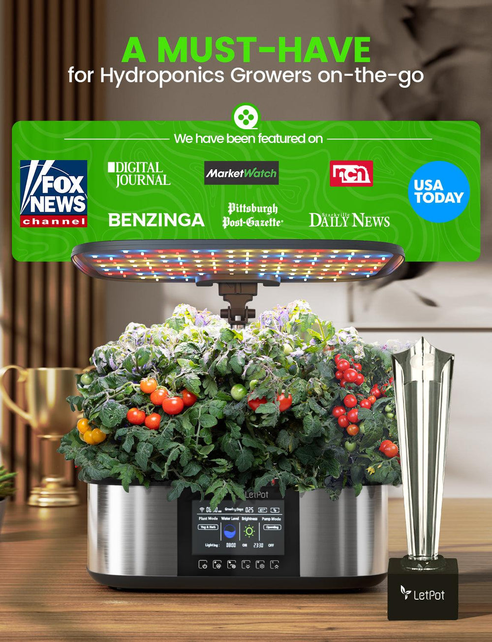LetPot Max 21-Pod Hydroponics System, a 4-1 Hydroponics Grow System ...