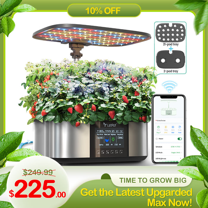 LetPot Max 21-Pod Hydroponics System, a 4-1 Hydroponics Grow System ...