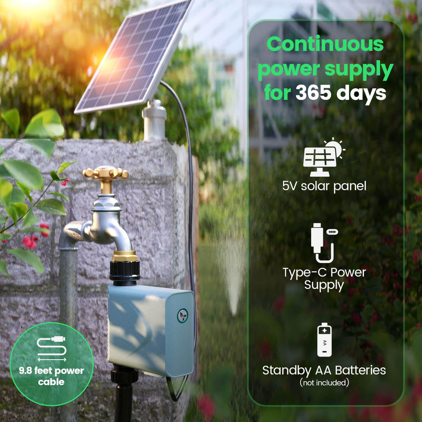 LetPot Smart Hose Timer with WiFi Hub, Solar Powered Garden Watering ...