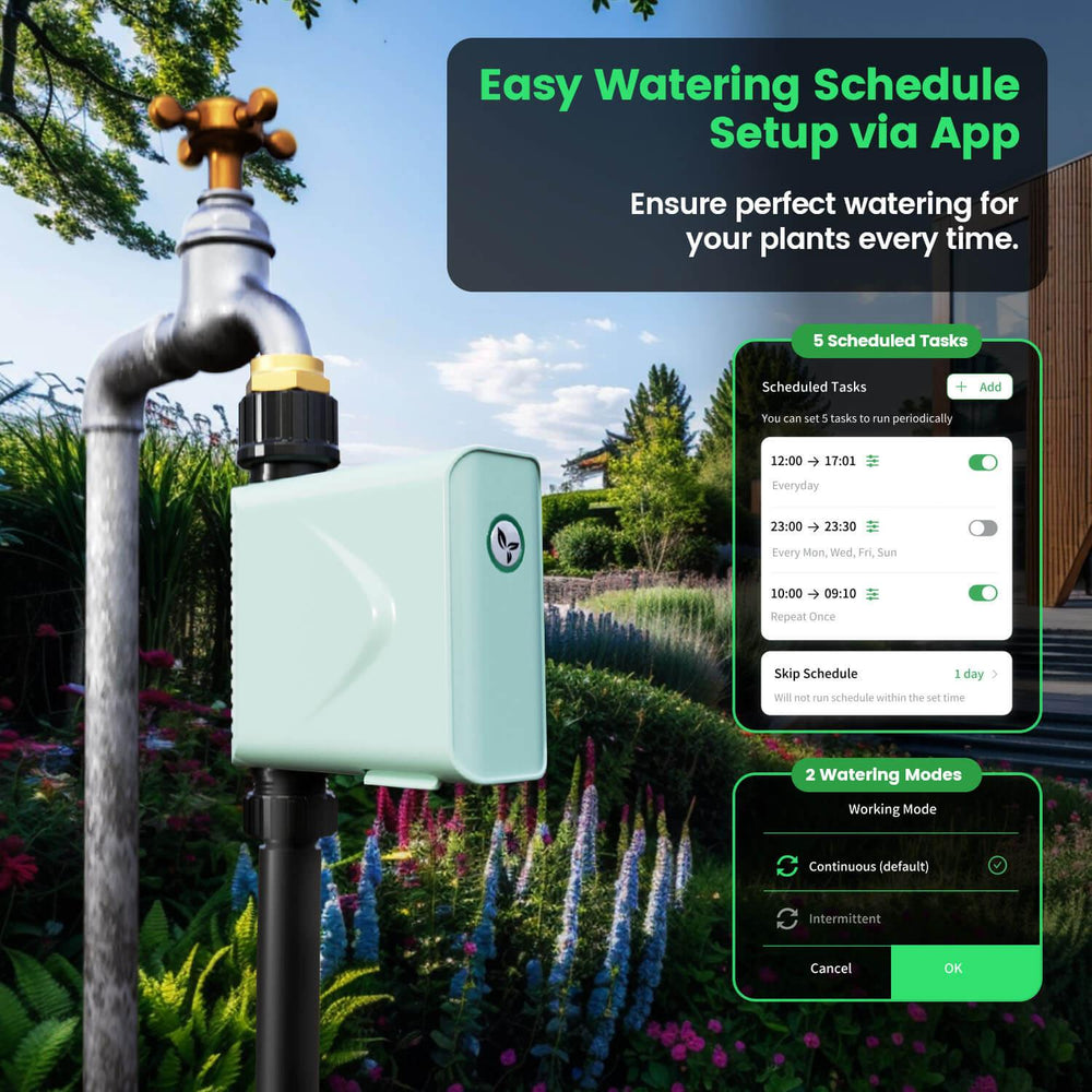 LetPot Smart Hose Timer with WiFi Hub, Solar Powered Garden Watering ...