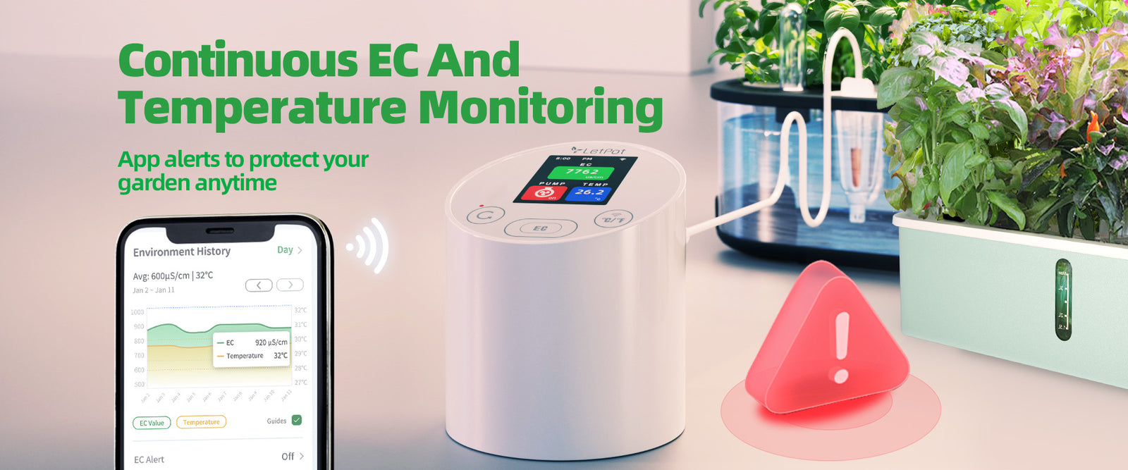 LetPot® indoor Garden, Hydroponic Smart Planter with App Control