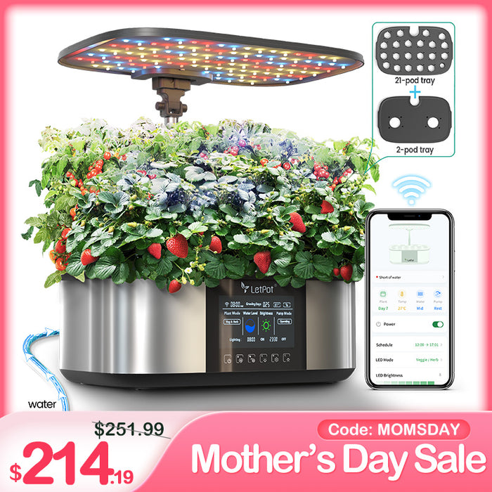 LetPot Max 21-Pod Hydroponics System, a 4-1 Hydroponics Grow System ...